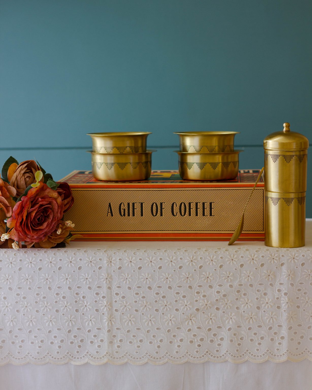 Brass Filter & Davara Set - Mysore Concerns Coffee